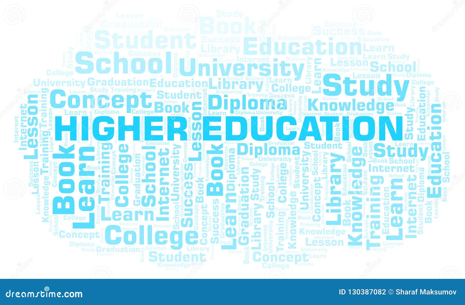 Higher Education Word Cloud. Stock Illustration - Illustration of ...