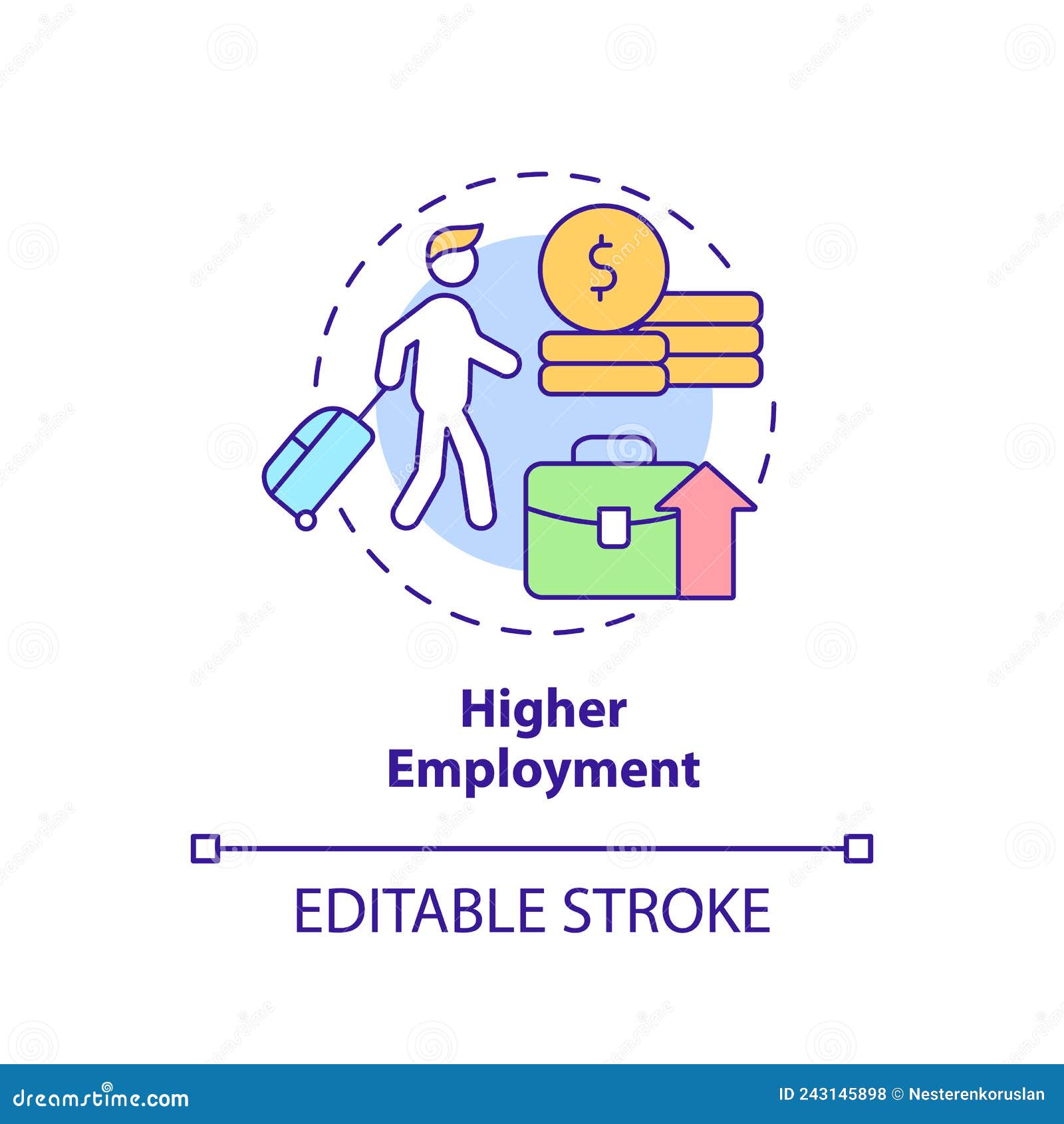 Higher Employment Concept Icon Stock Vector - Illustration of pathway ...