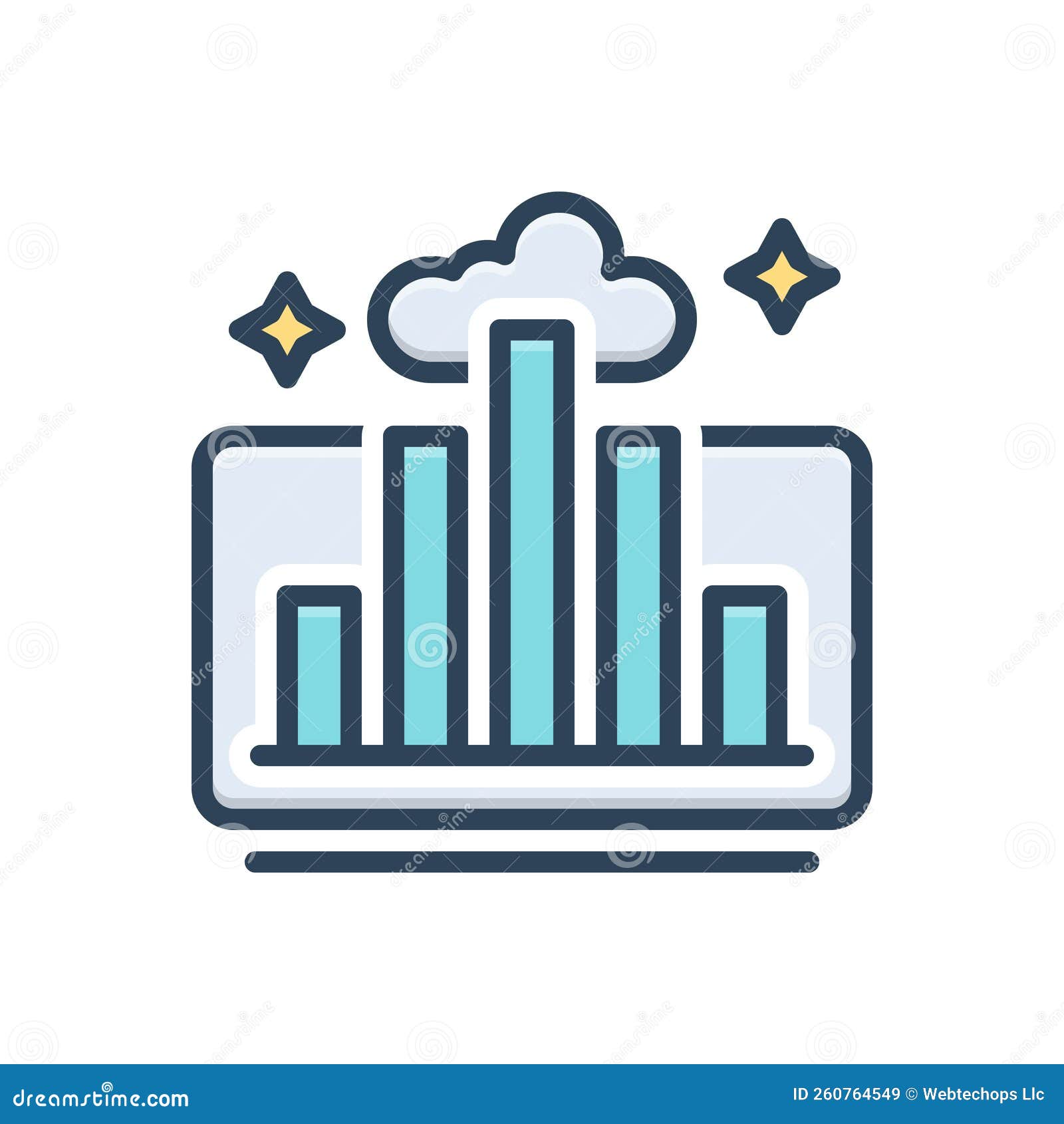 Color Illustration Icon for Higher, Highest and Growth Stock ...