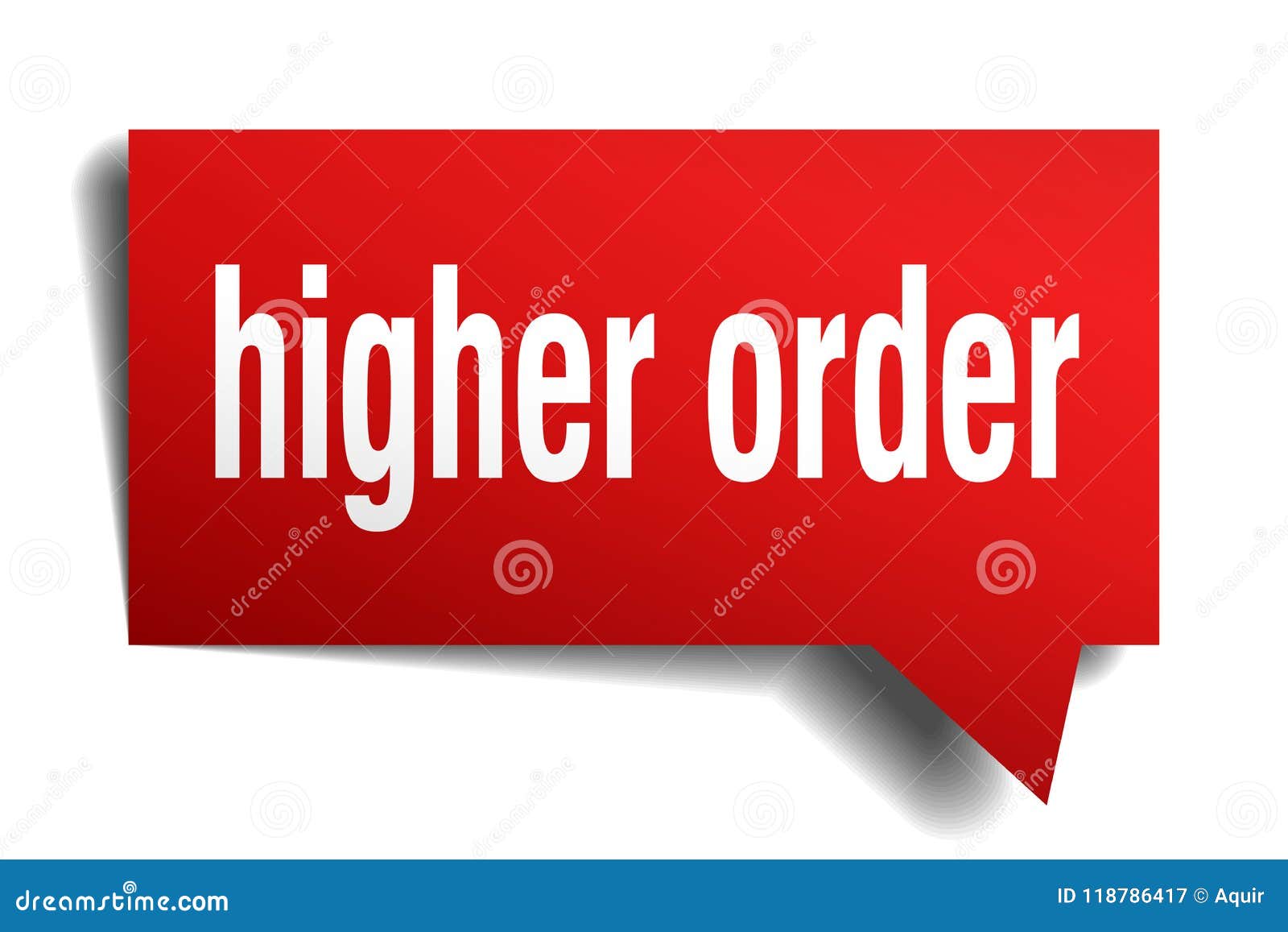 Higher Order Red 3d Speech Bubble Stock Vector - Illustration of bubble ...
