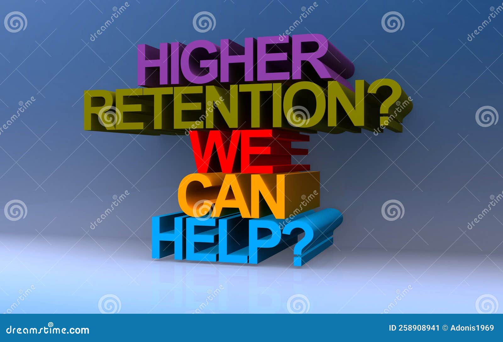 Higher Retention we Can Help on Blue Stock Illustration - Illustration ...