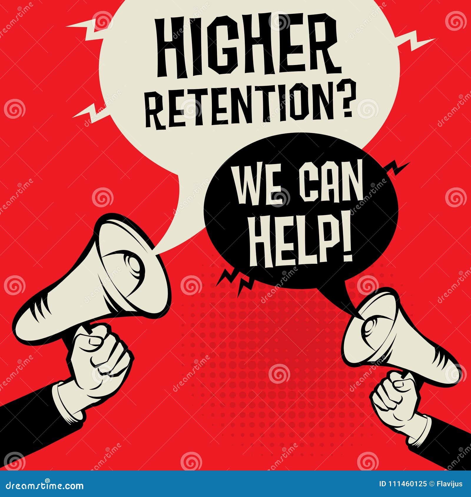Higher Retention? we Can Help! Stock Vector - Illustration of improve ...