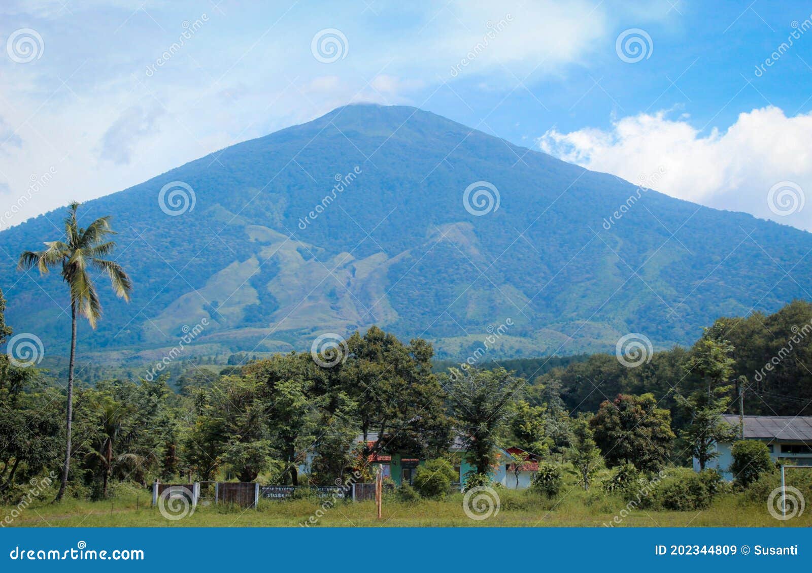 The Highest Mountain in West Java, Indonesia. Stock Image - Image of ...