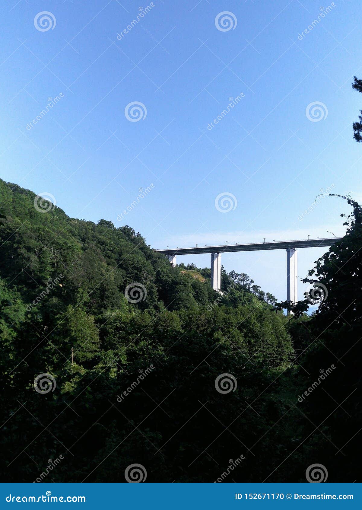 The Highest Viaduct Bridge Over a Deep Gorge in the Mountains Stock ...
