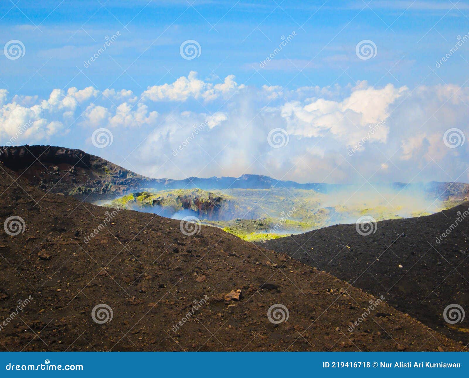 The Highest Volcano in Cetral Java, Indonesian Stock Photo - Image of ...