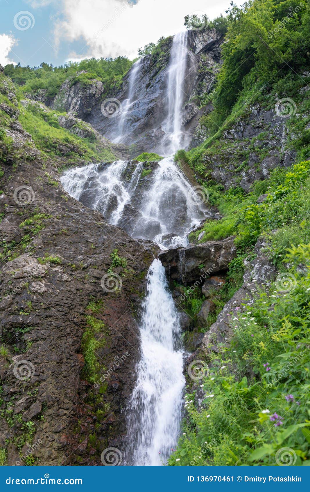 The Highest Waterfall, Falling from a Cliff Stock Image - Image of flow ...