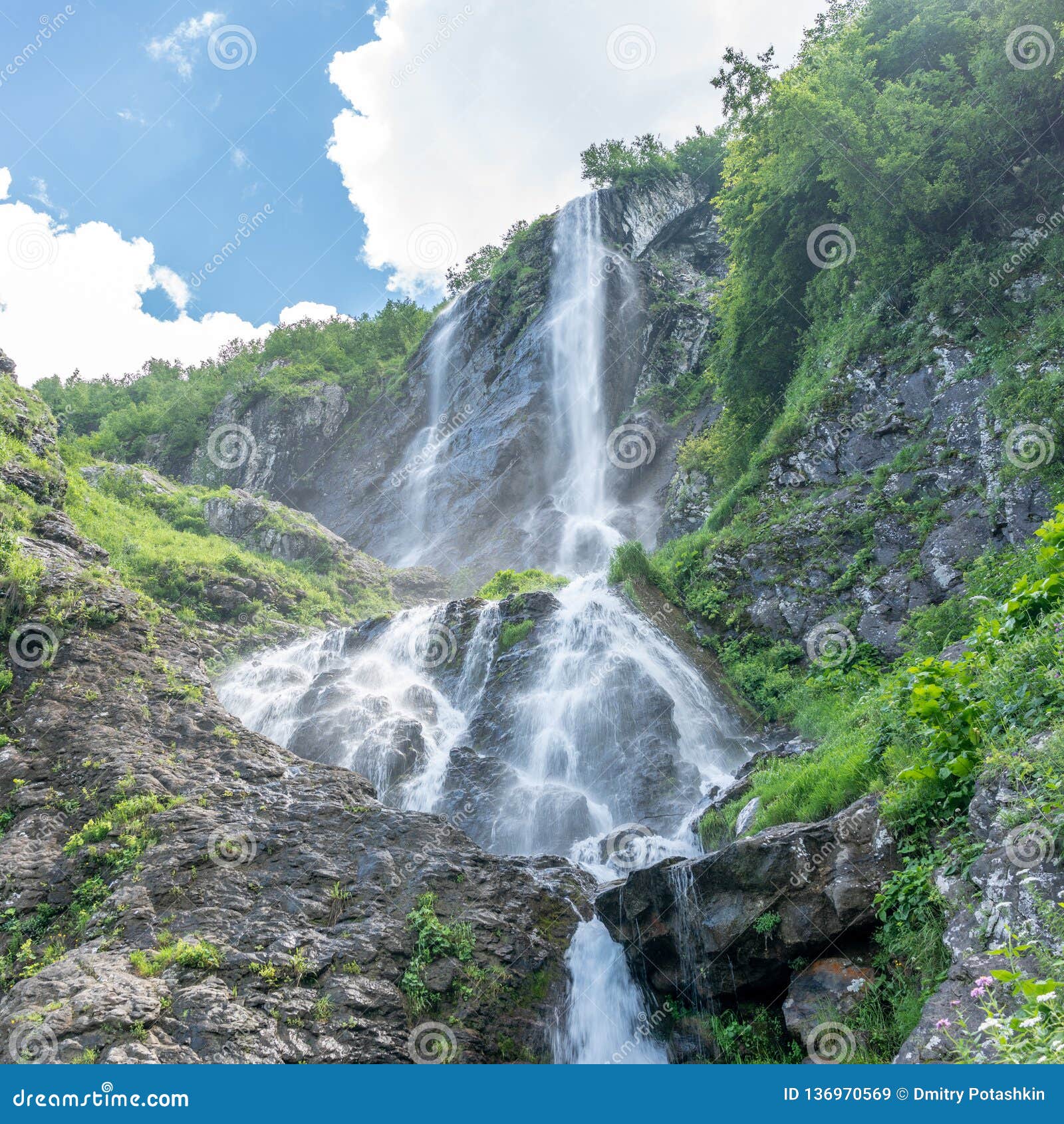 The Highest Waterfall, Falling from a Cliff Stock Image - Image of rock ...