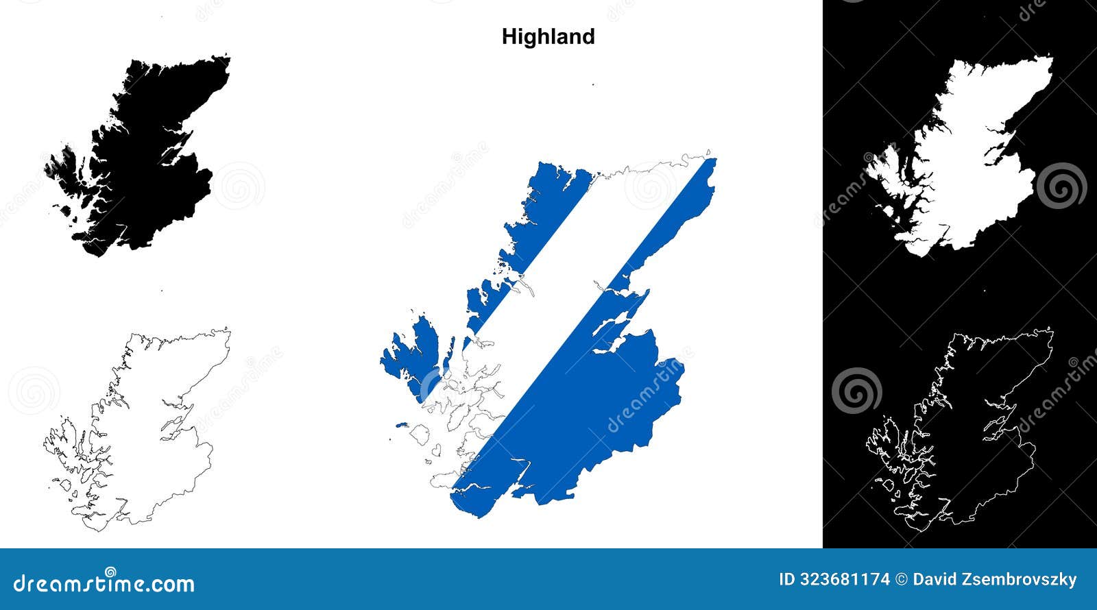 Highland Outline Map Vector Illustration | CartoonDealer.com #360654162
