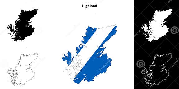 Highland outline map stock vector. Illustration of area - 323681174