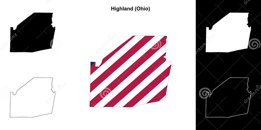 Highland outline map stock illustration. Illustration of isolated ...