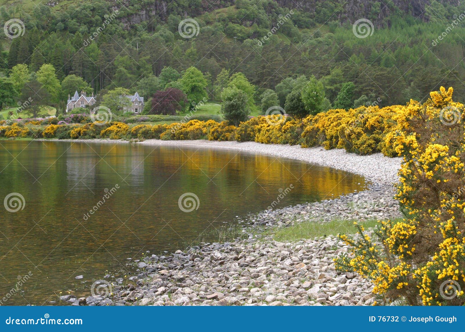 Highland View stock photo. Image of lake, hills, laird, dwelling - 76732
