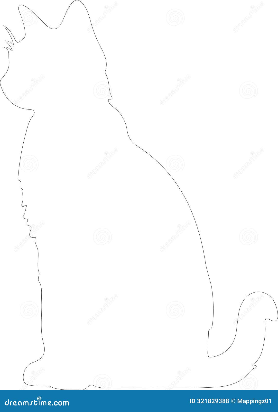 Highlander Cat Outline Outline Silhouette Generative Ai Vector ...
