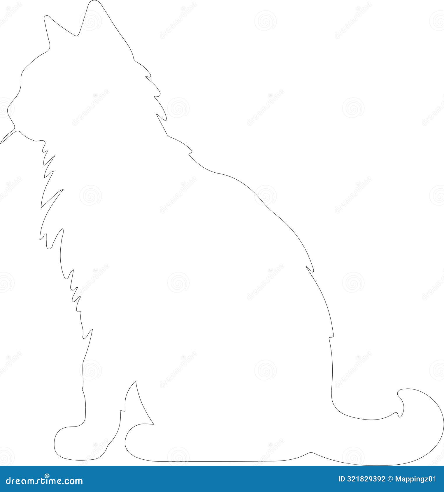 Highlander Cat Outline Outline Silhouette Generative Ai Vector ...