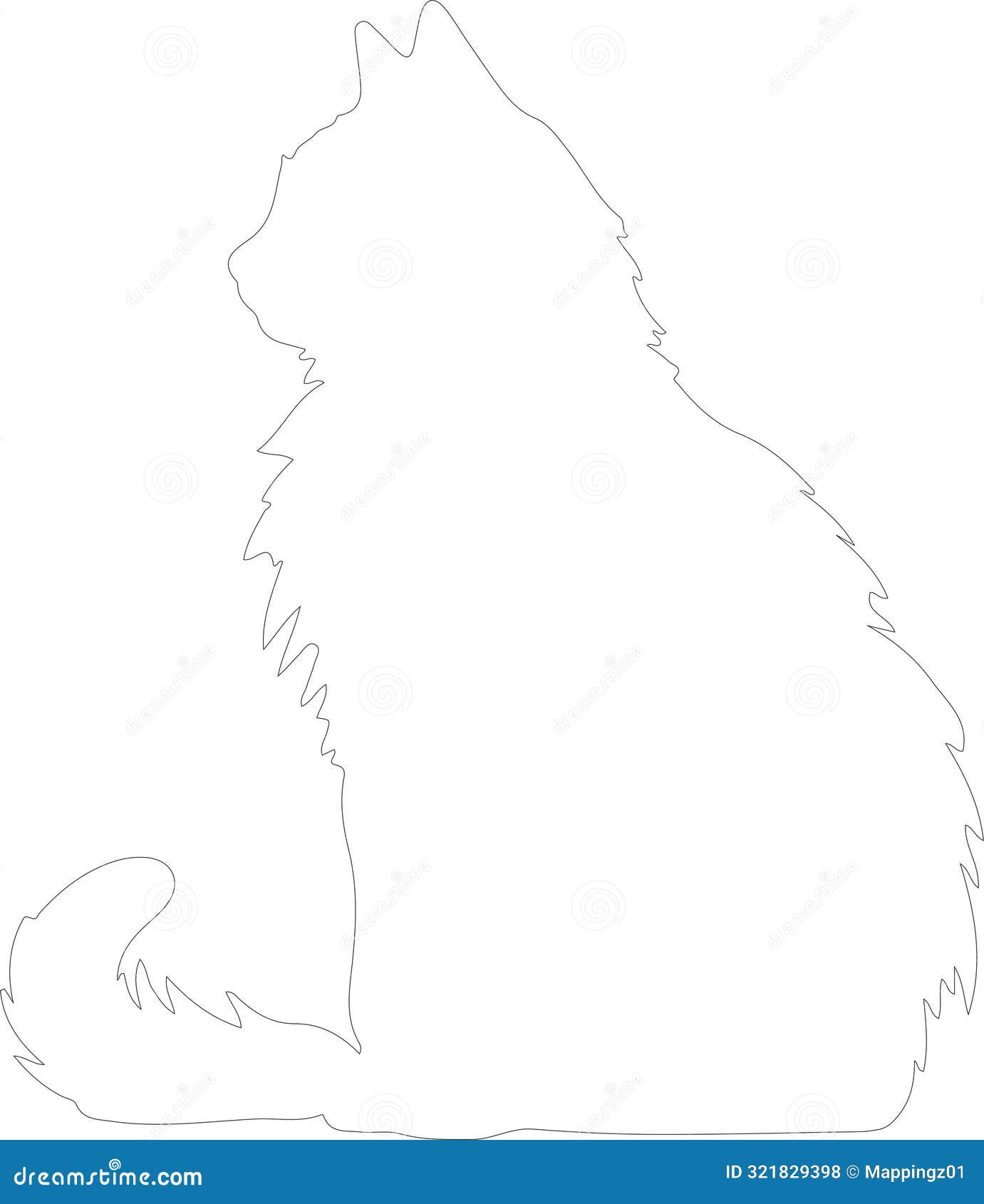 Highlander Cat Outline Outline Silhouette Generative Ai Vector ...