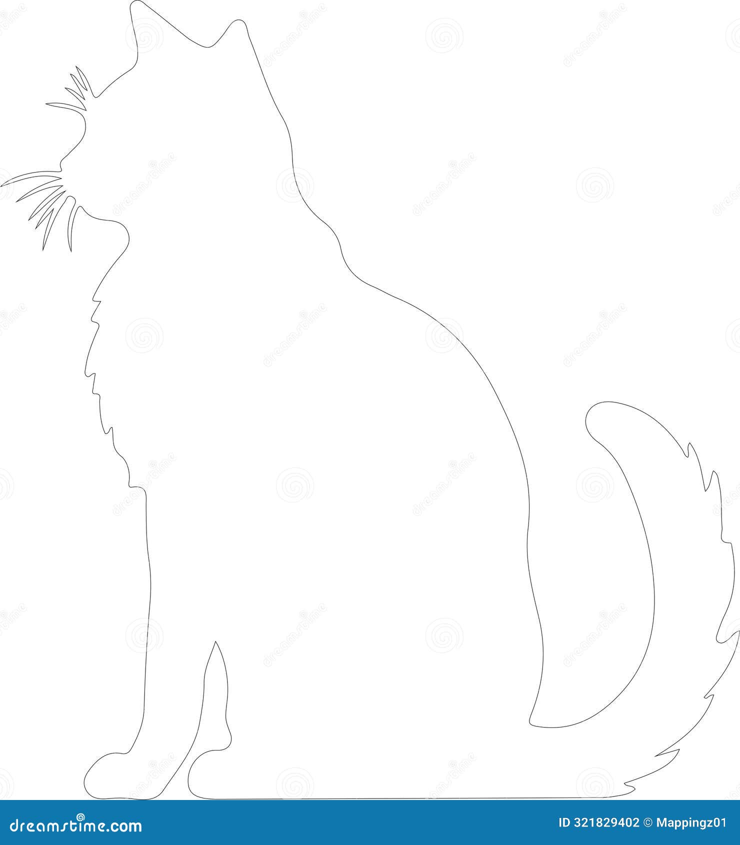 Highlander Cat Outline Outline Silhouette Generative Ai Vector ...