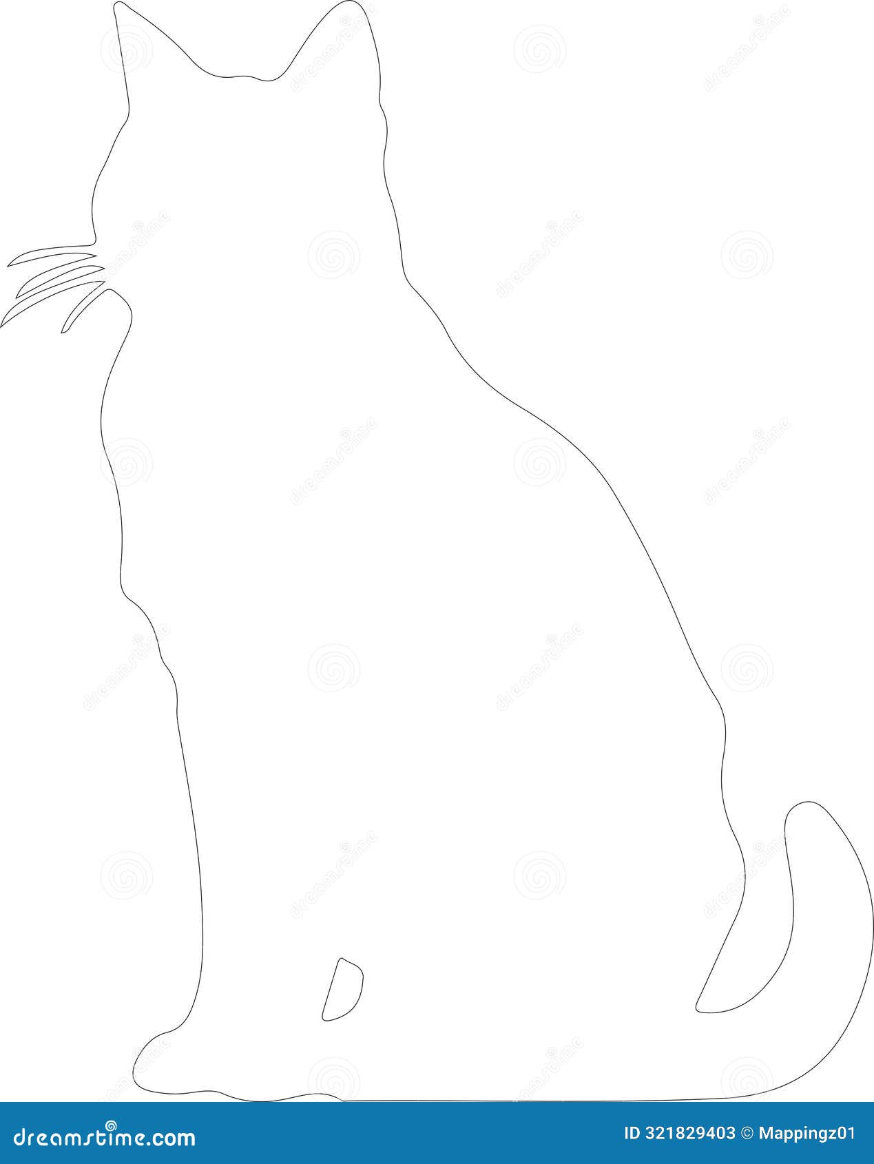 Highlander Cat Outline Outline Silhouette Generative Ai Vector ...