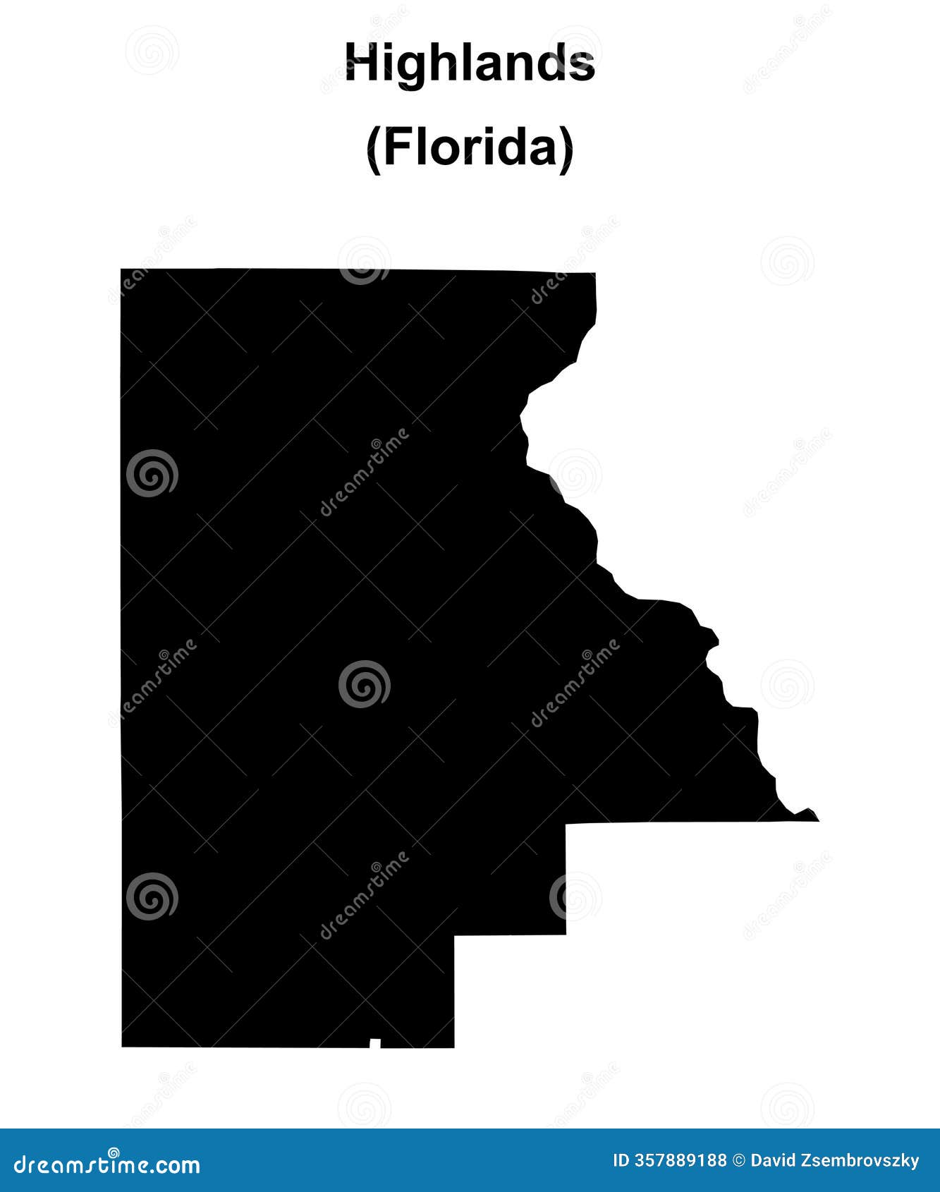 Map Of Highlands County In Florida Vector Illustration | CartoonDealer ...