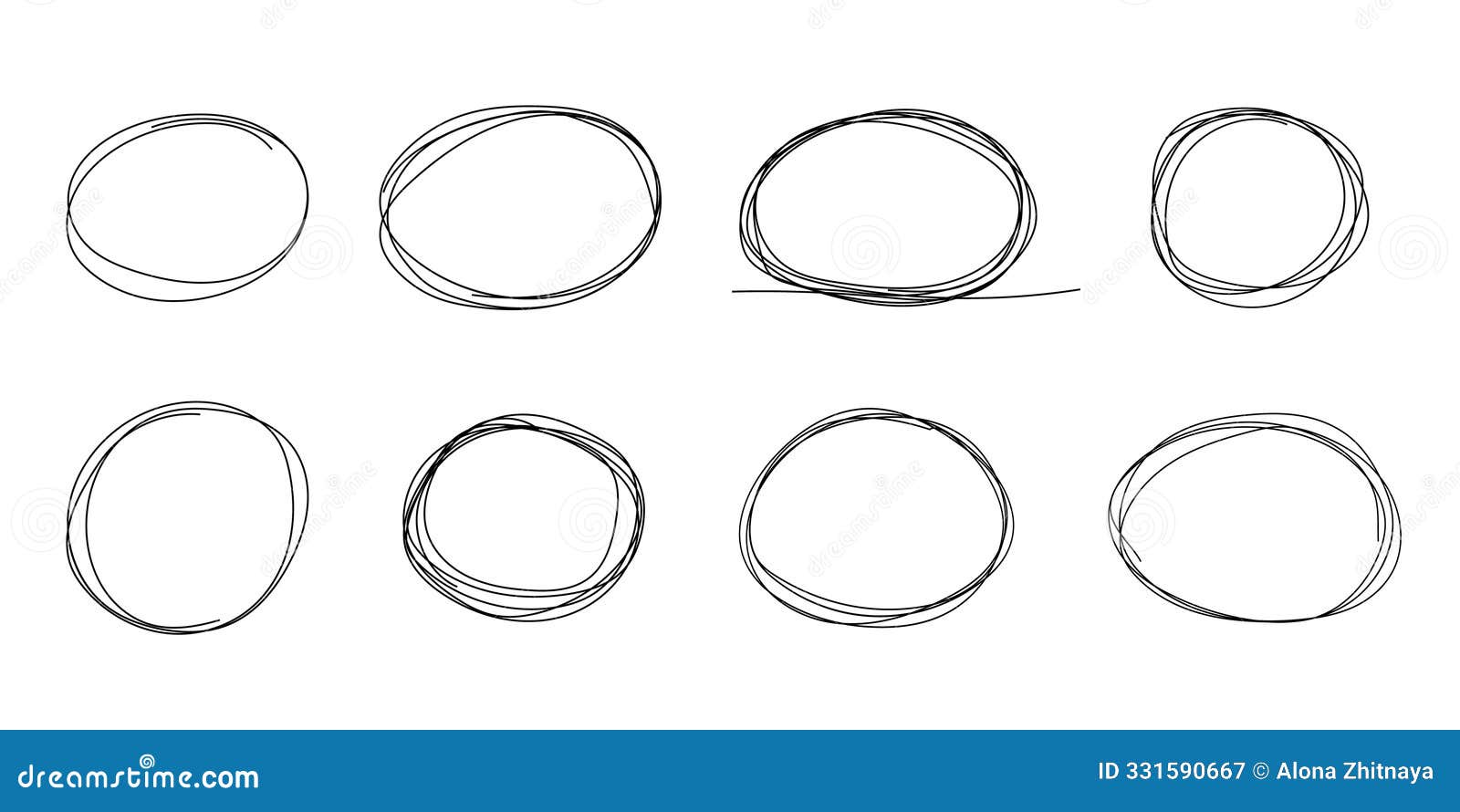Highlight Circle Frame Cadre, Circle Doodle Scribble Round Circles for ...