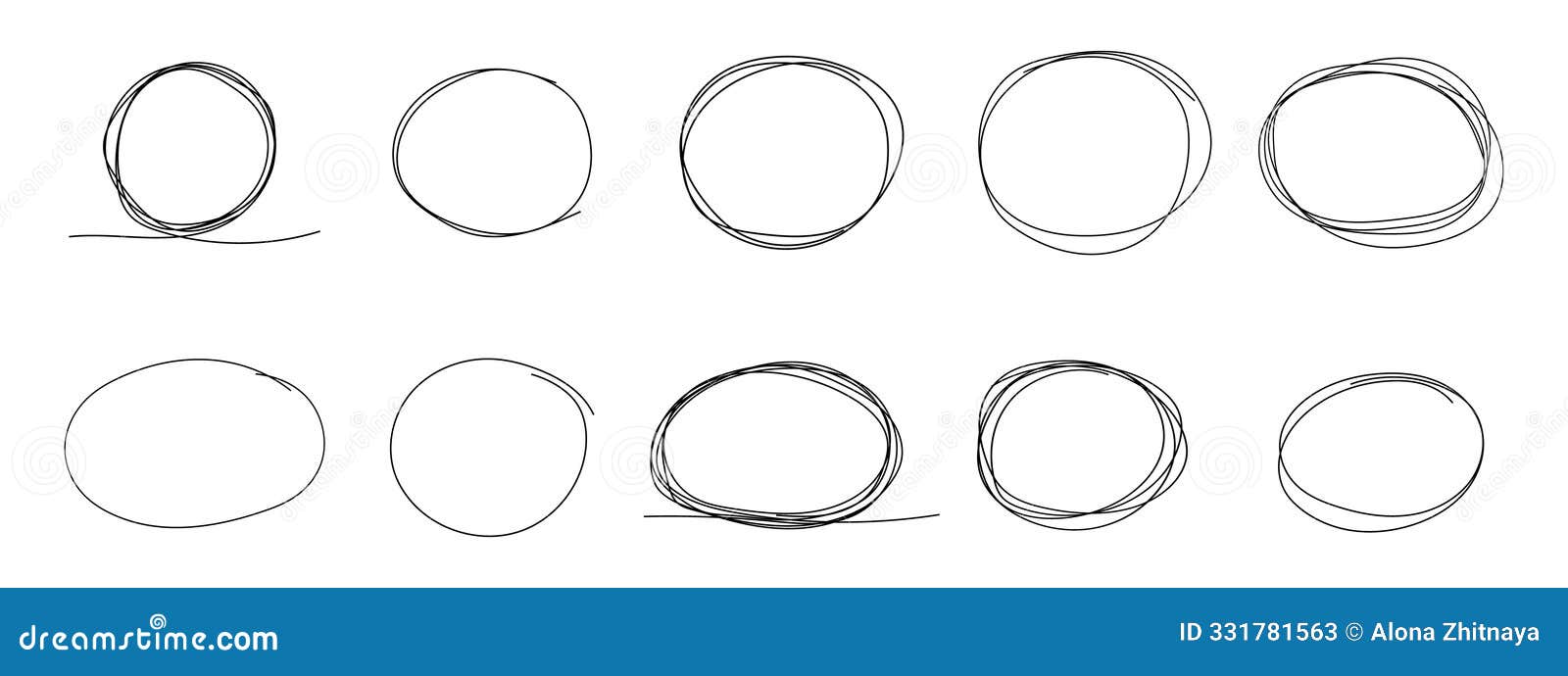 Highlight Circle Frame Cadre, Circle Doodle Scribble Round Circles for ...