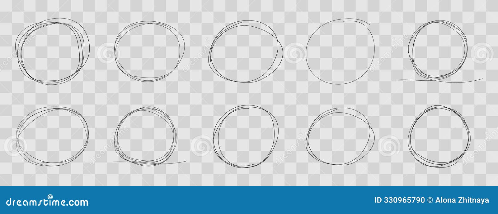 Highlight Circle Frame Cadre, Circle Doodle Scribble Round Circles for ...