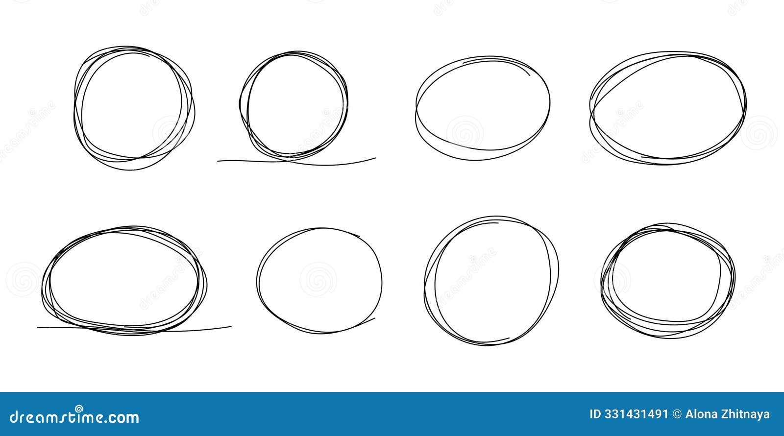 Highlight Circle Frame Cadre, Circle Doodle Scribble Round Circles for ...