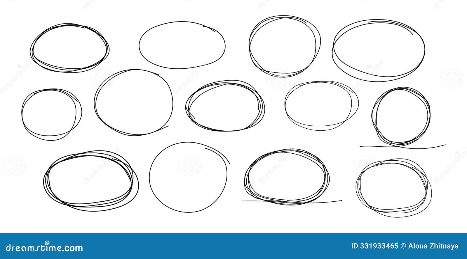 Highlight Circle Frame Cadre, Circle Doodle Scribble Round Circles For ...