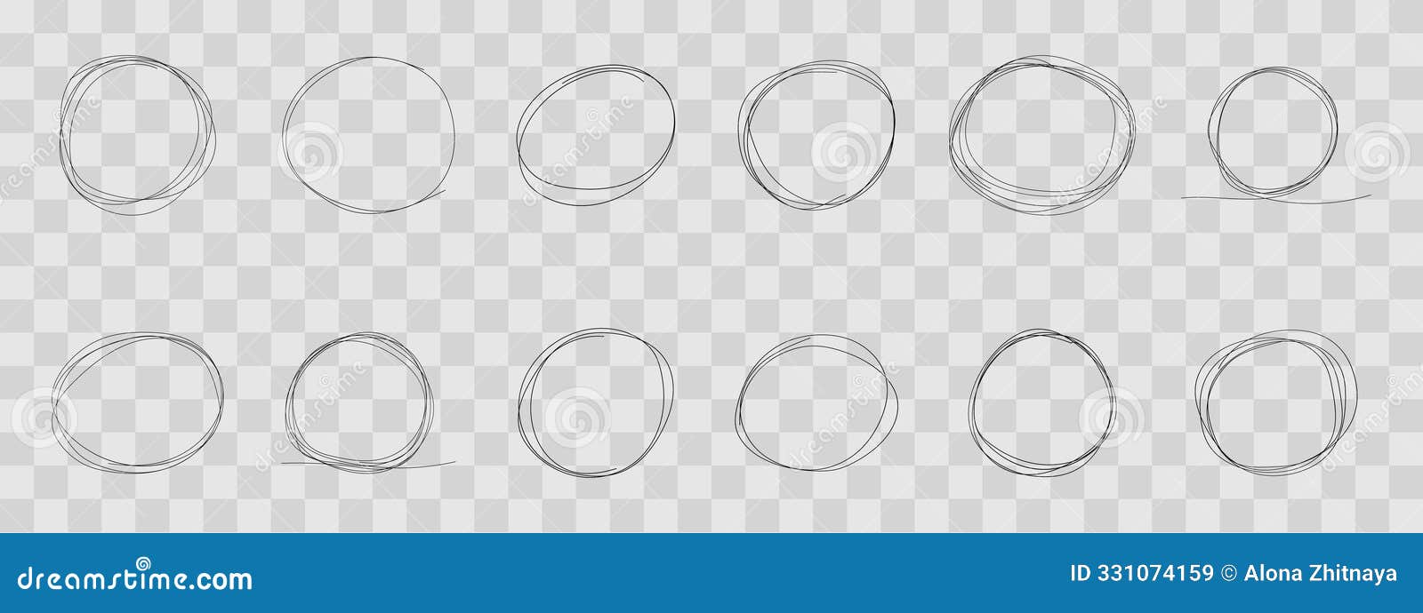 Highlight Circle Frame Cadre, Circle Doodle Scribble Round Circles for ...