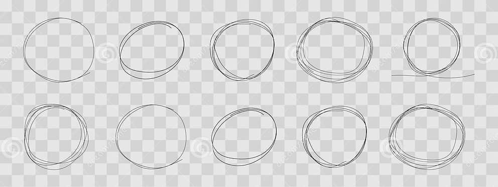 Highlight Circle Frame Cadre, Circle Doodle Scribble Round Circles for ...
