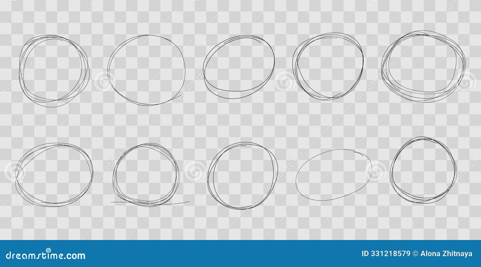 Highlight Circle Frame Cadre, Circle Doodle Scribble Round Circles For ...
