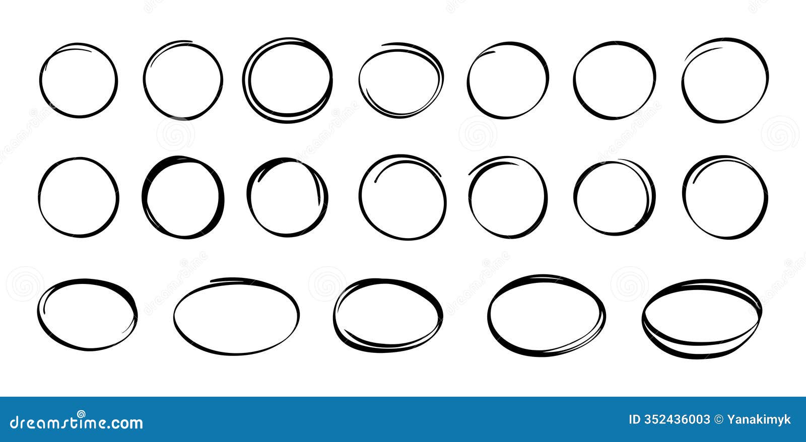 Highlight Circle Frame Cadre, Circle Doodle Scribble Round Circles For ...