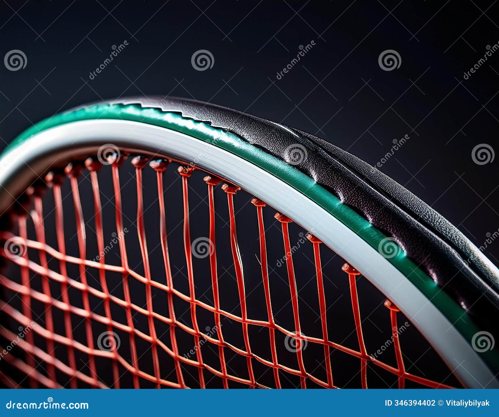 Highlight the Curve of a Tennis Racket Frame with a Macro Shot Stock ...