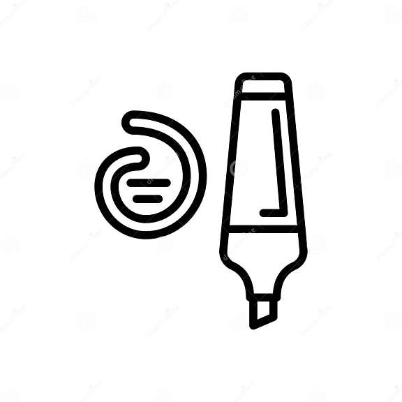 Black Line Icon for Highlight, High Point and Marker Stock Vector ...