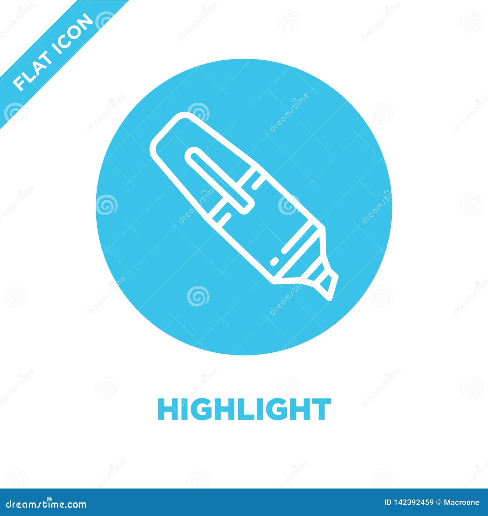 Highlight Icon Vector from Stationery Collection. Thin Line Highlight ...