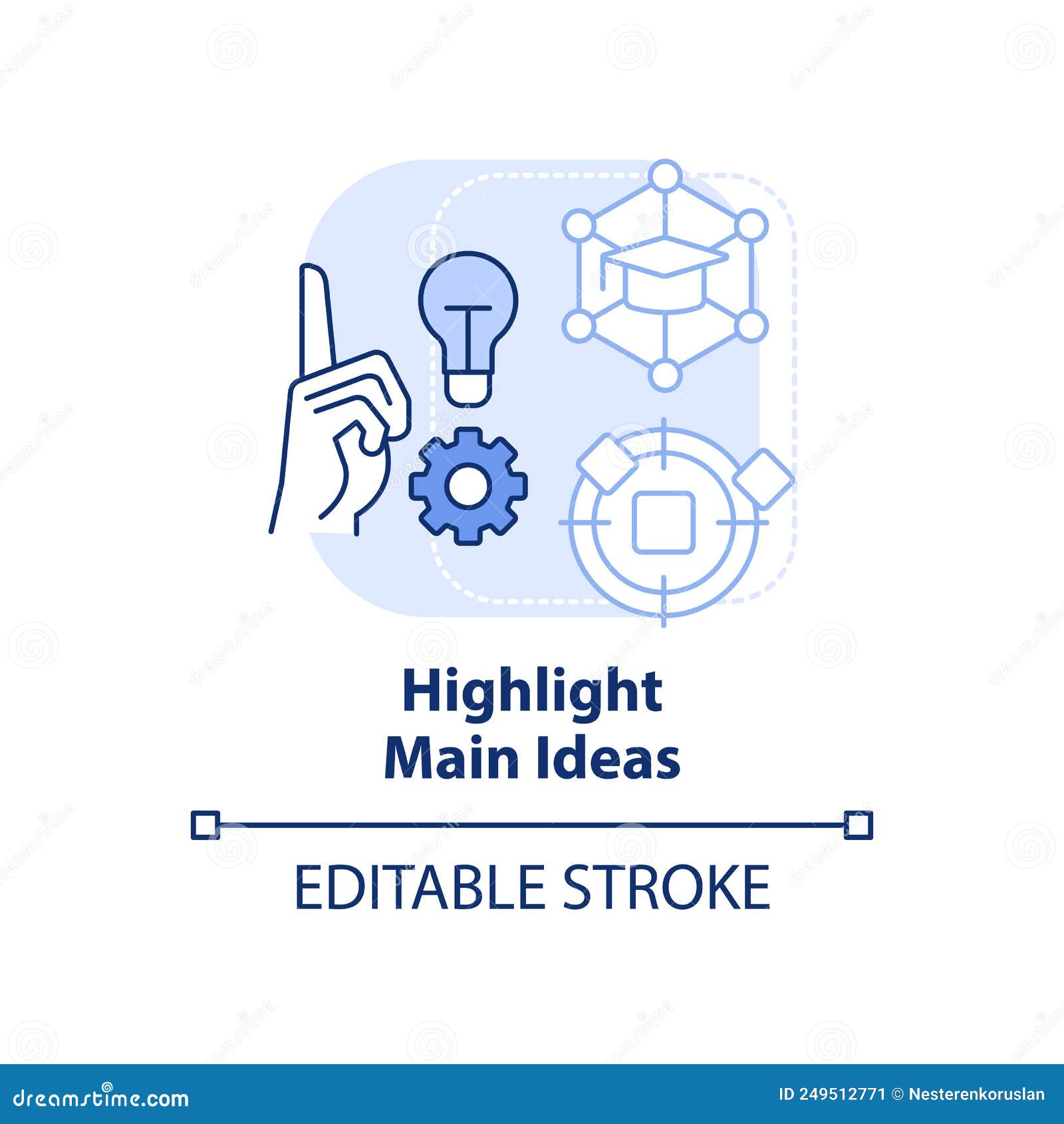 Highlight Main Ideas Light Blue Concept Icon Stock Vector ...