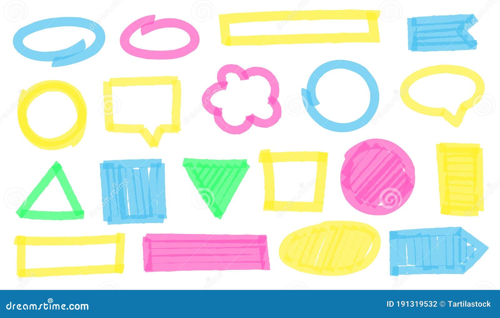 Highlight Marker Frames. Colorful Geometric Figures and Shapes Border ... Highlight Marker Frames. Colorful Geometric Figures and Shapes Border ...