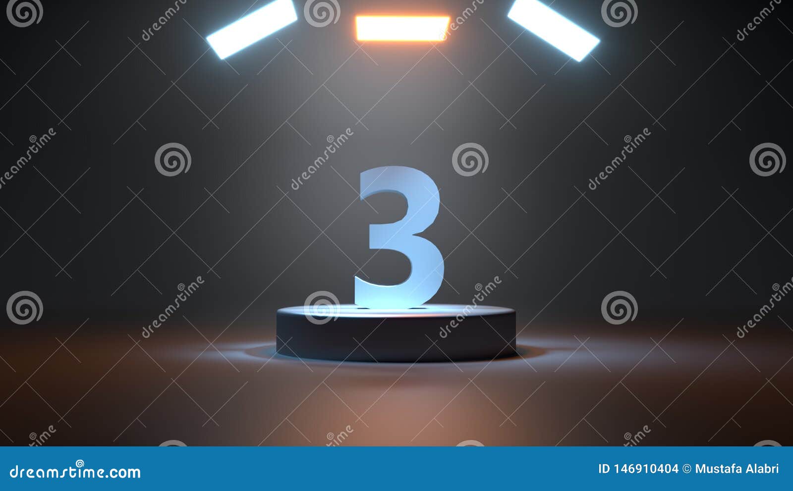 Highlight Number Three on the Ceremonial Stage Stock Illustration ...