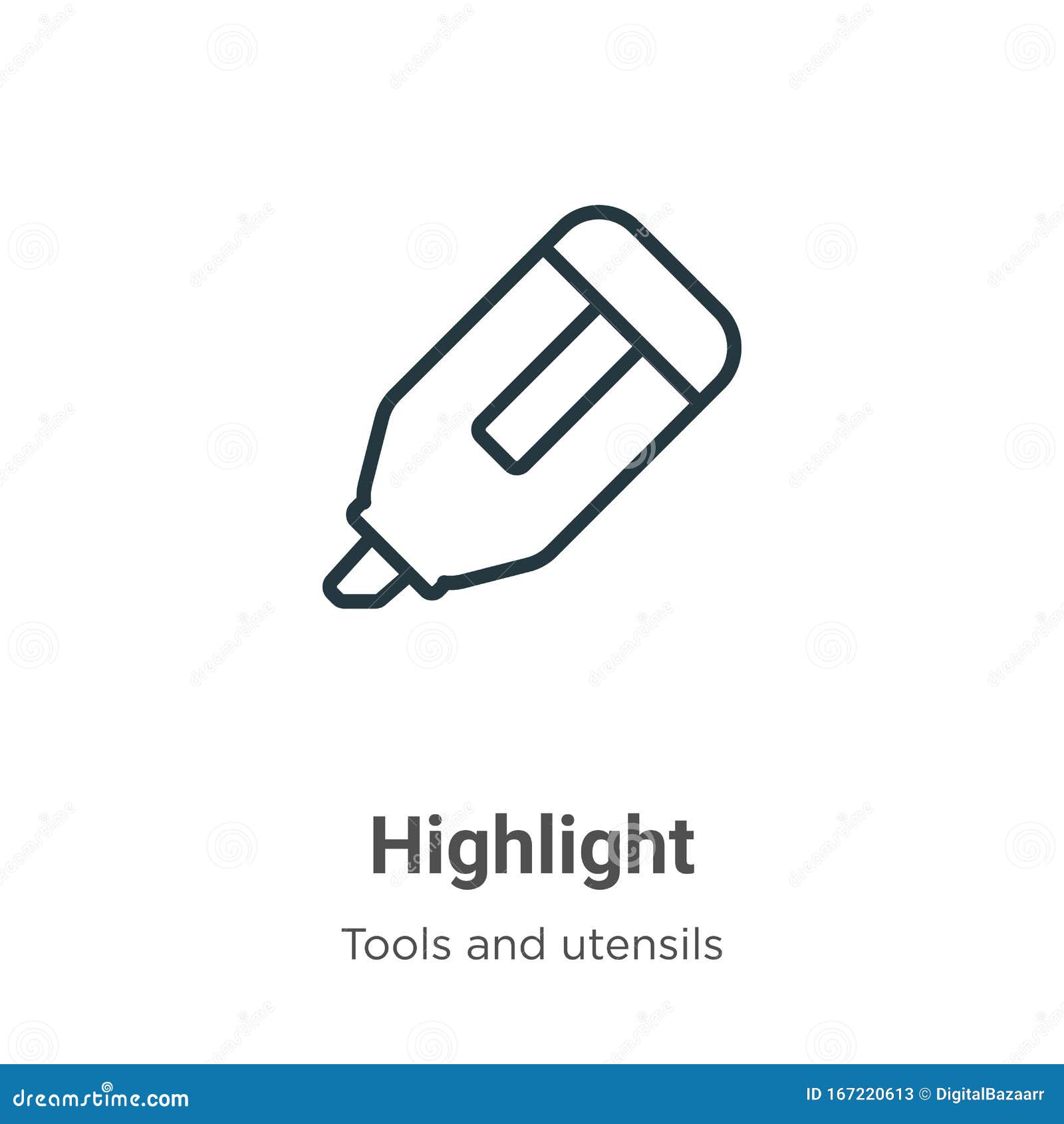 Highlight Outline Vector Icon. Thin Line Black Highlight Icon, Flat ...