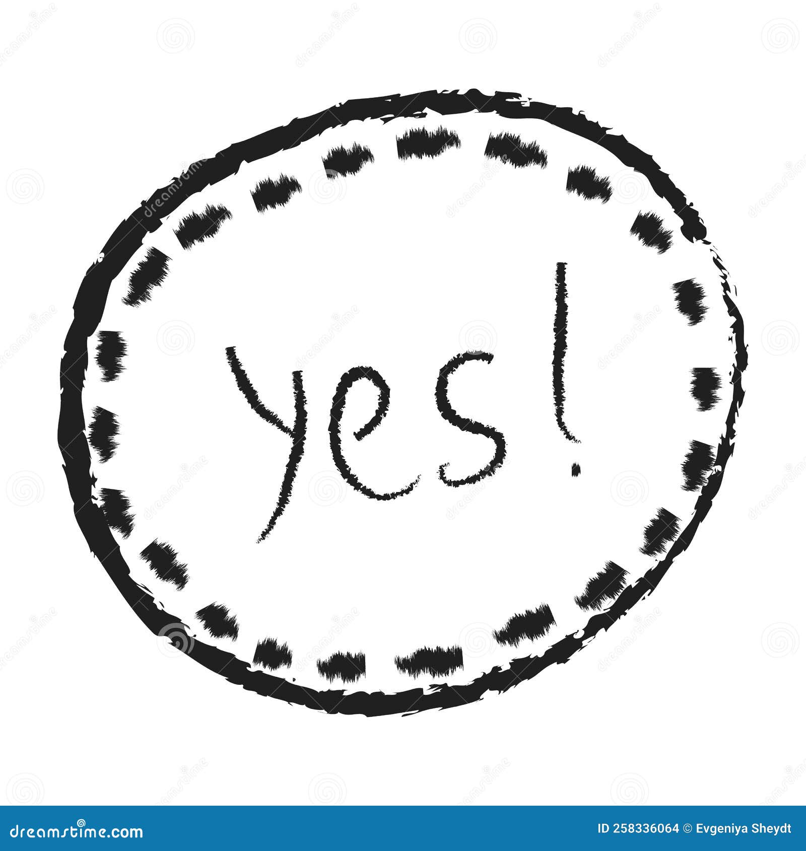 Highlight Oval Marker Frame with Yes Text. Hand Drawn Scribble Doodle ...