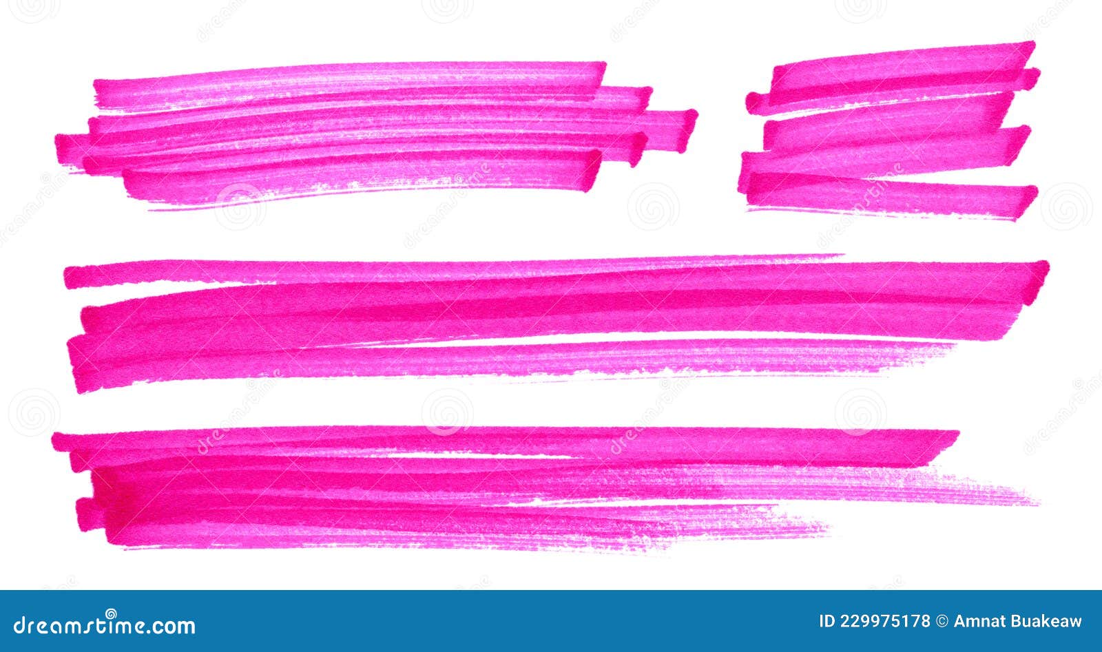 Red Highlighter Stroke. Underline Marker Color Element Vector ...