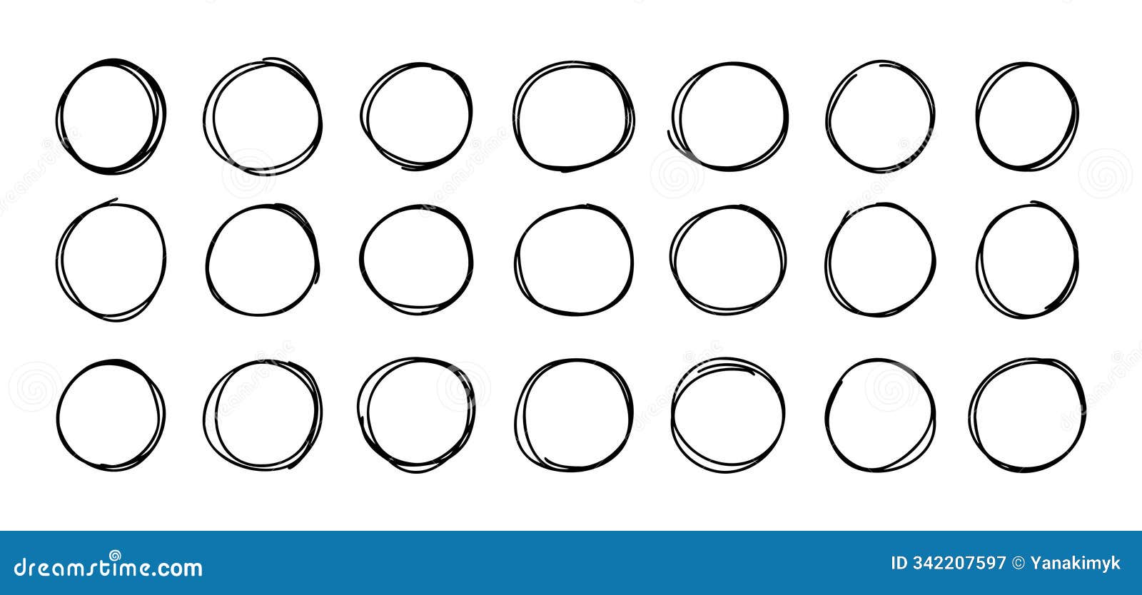 Ink Pen Or Pencil Lines, Brush Strokes Sketch Set. Crayon Underlines ...