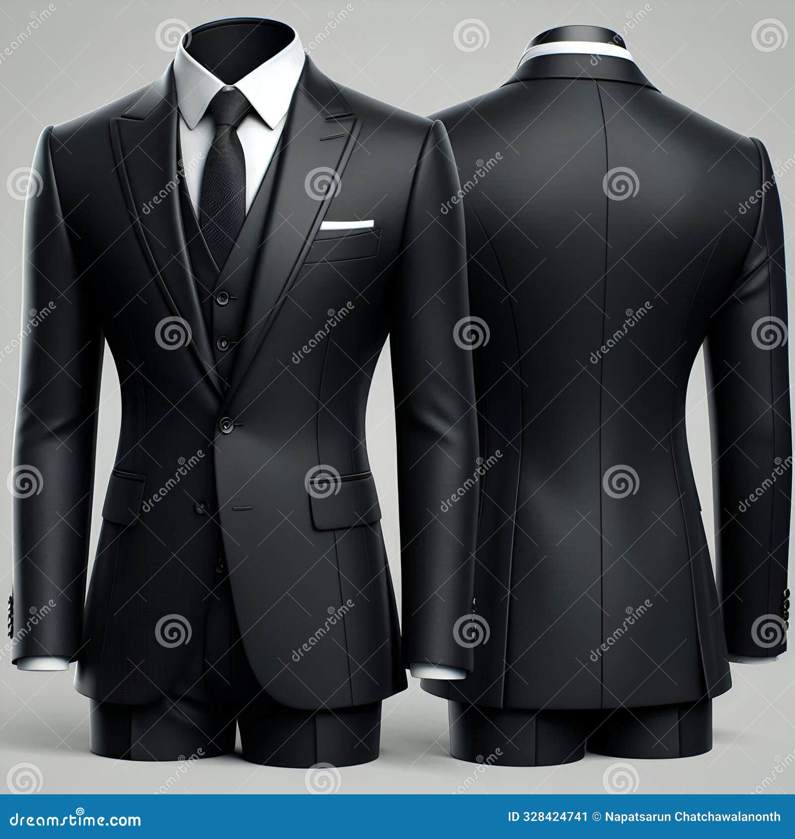 Luxury Men S Suit Mockup Design. Stock Illustration - Illustration of ...