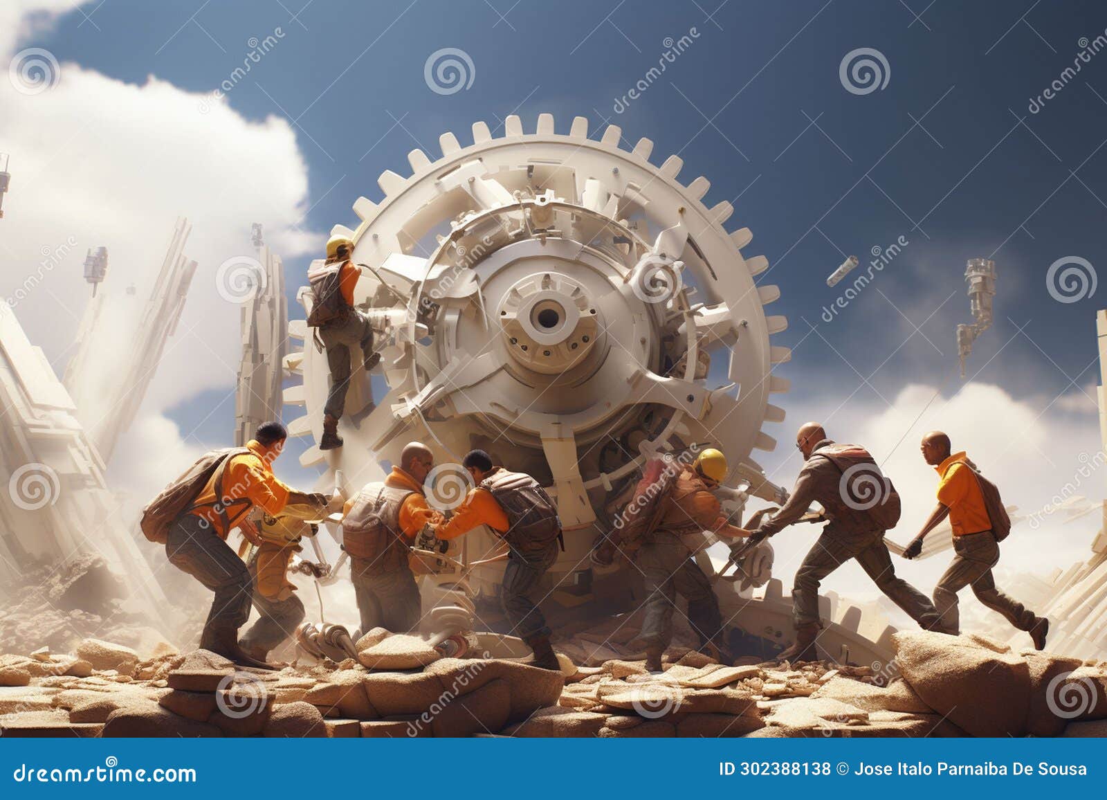 Highlight the Transformative Power of Teamwork Stock Illustration ...