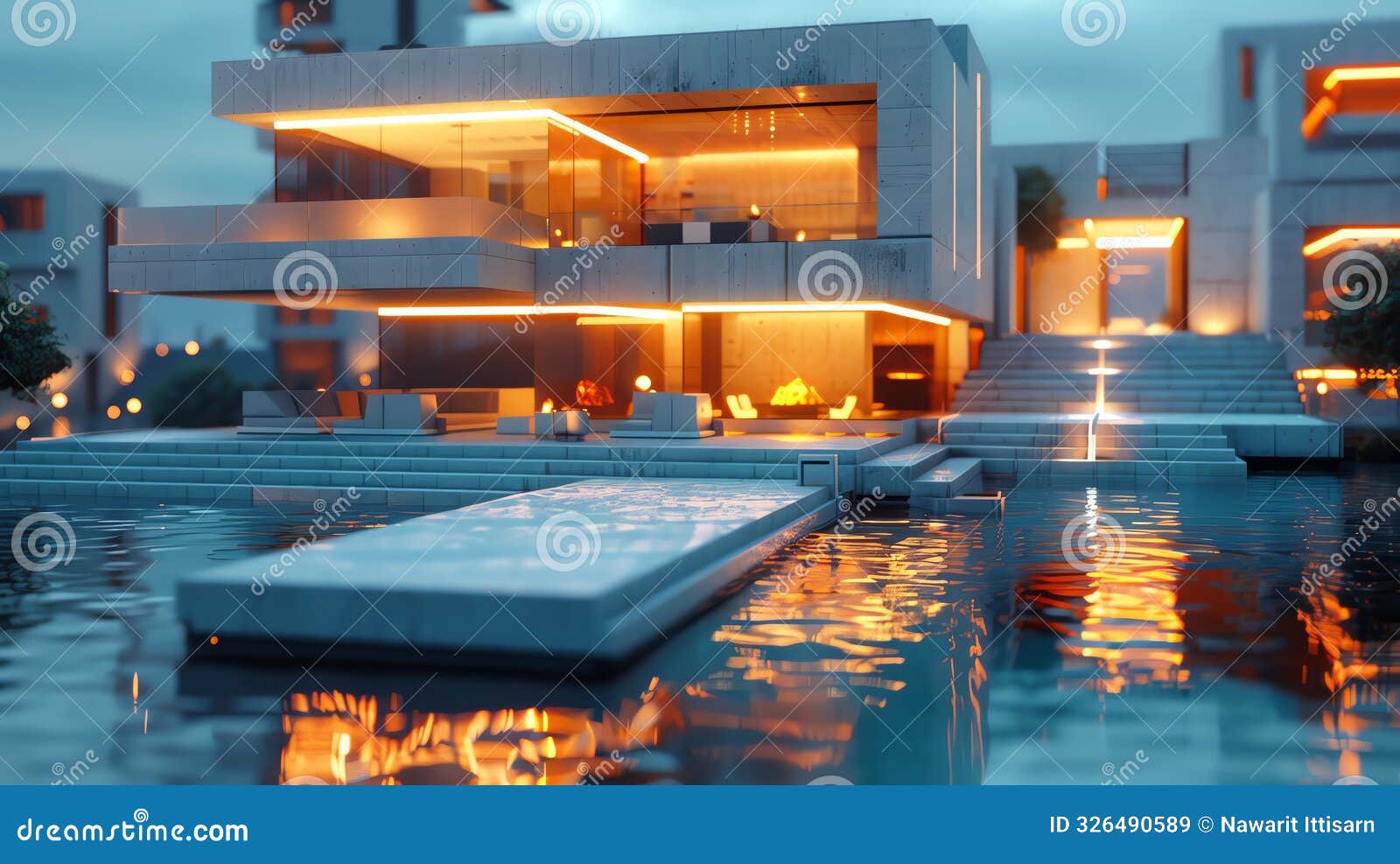 Highlight the Unique Architectural Design Elements in a Close-up Voxel ...