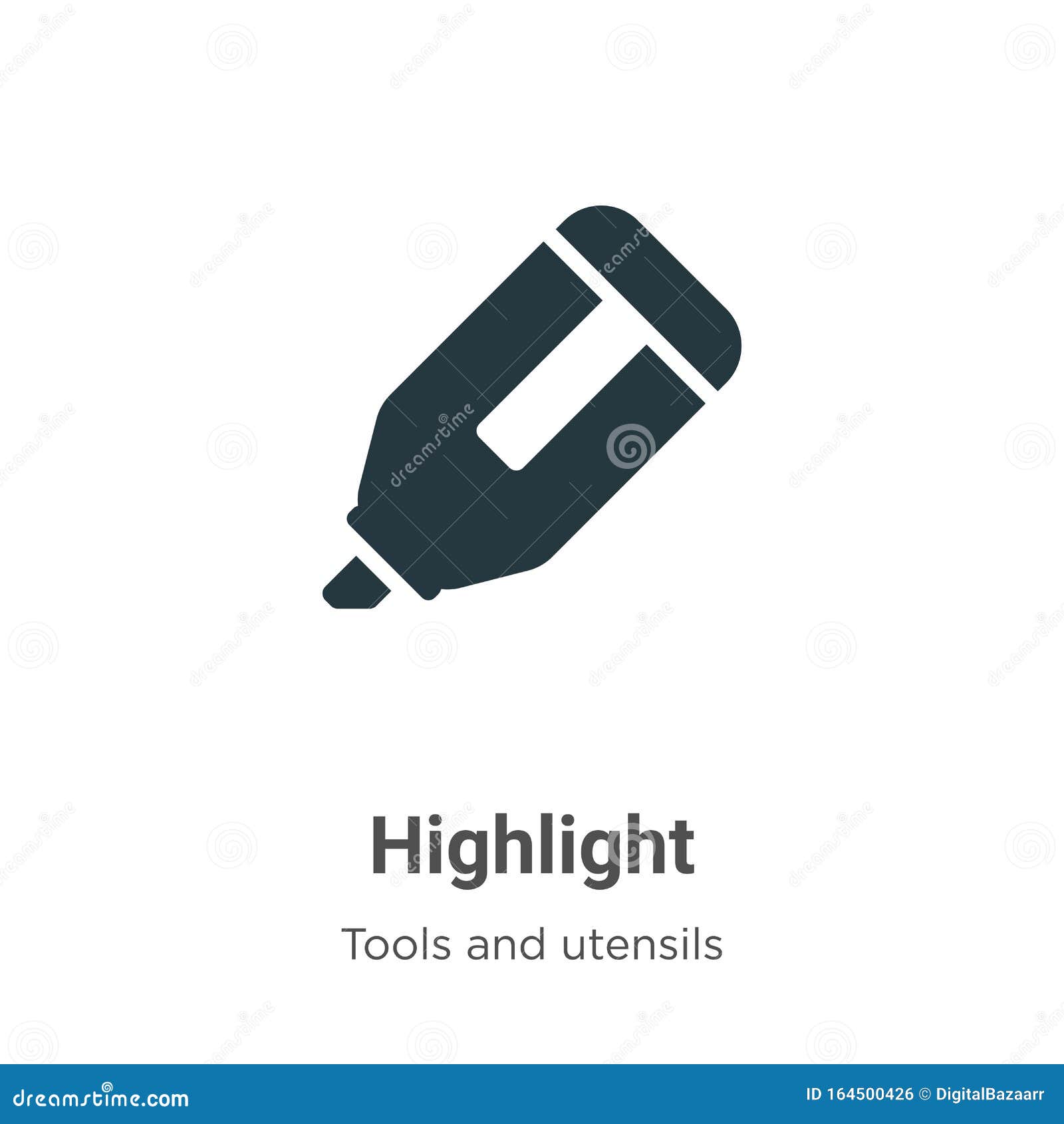 Highlight Vector Icon on White Background. Flat Vector Highlight Icon ...