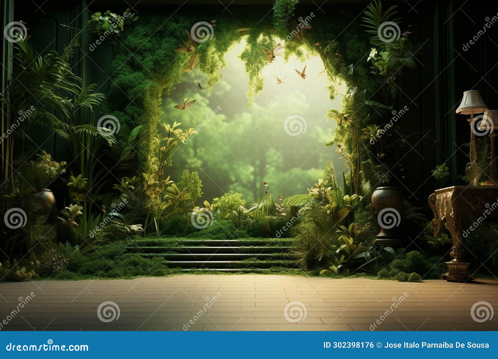 Highlight the Visual Appeal of a Green Backdrop Stock Illustration ...