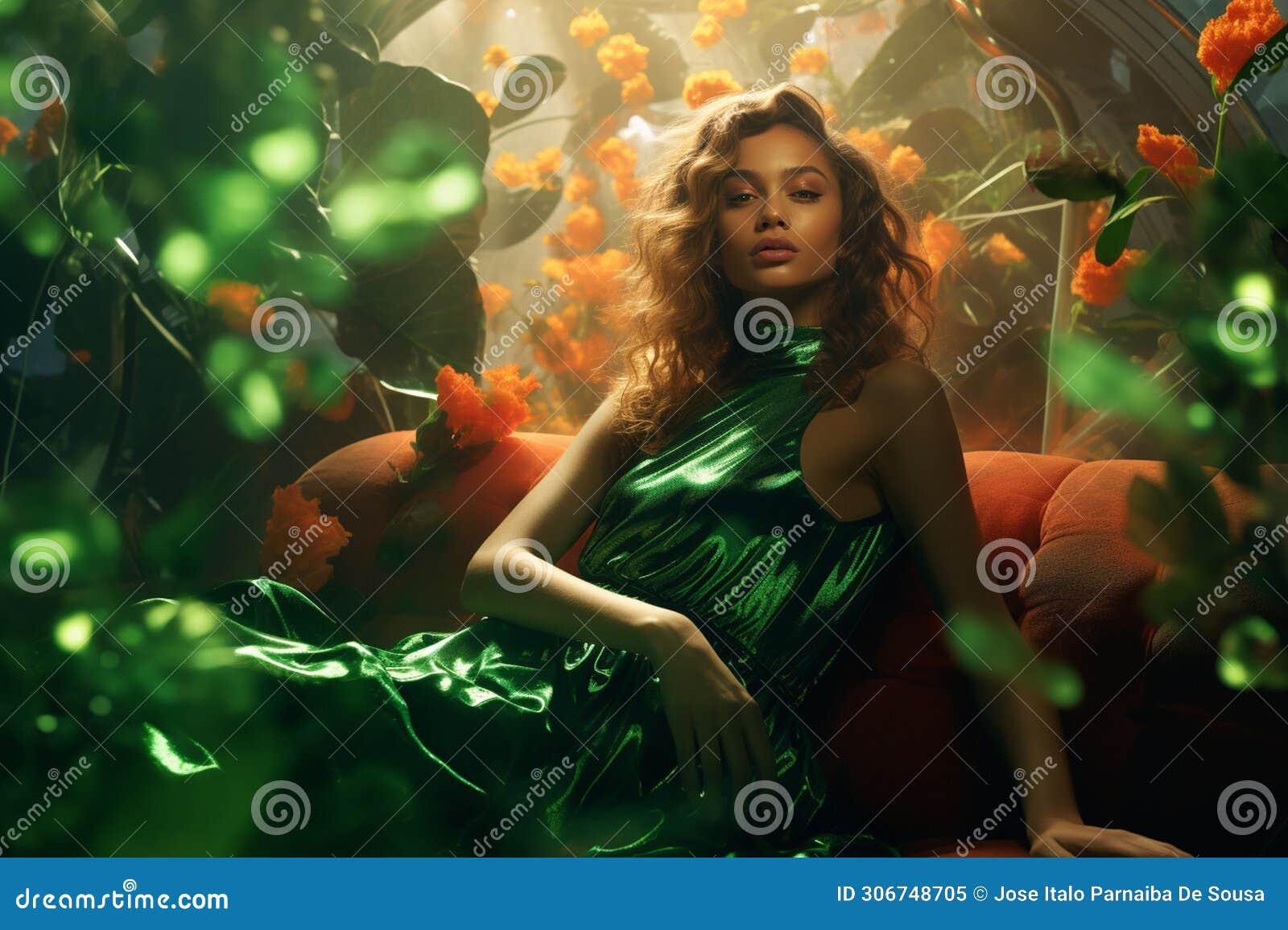 Highlight the Visual Appeal of a Green Backdrop. Generative Ai Stock ...