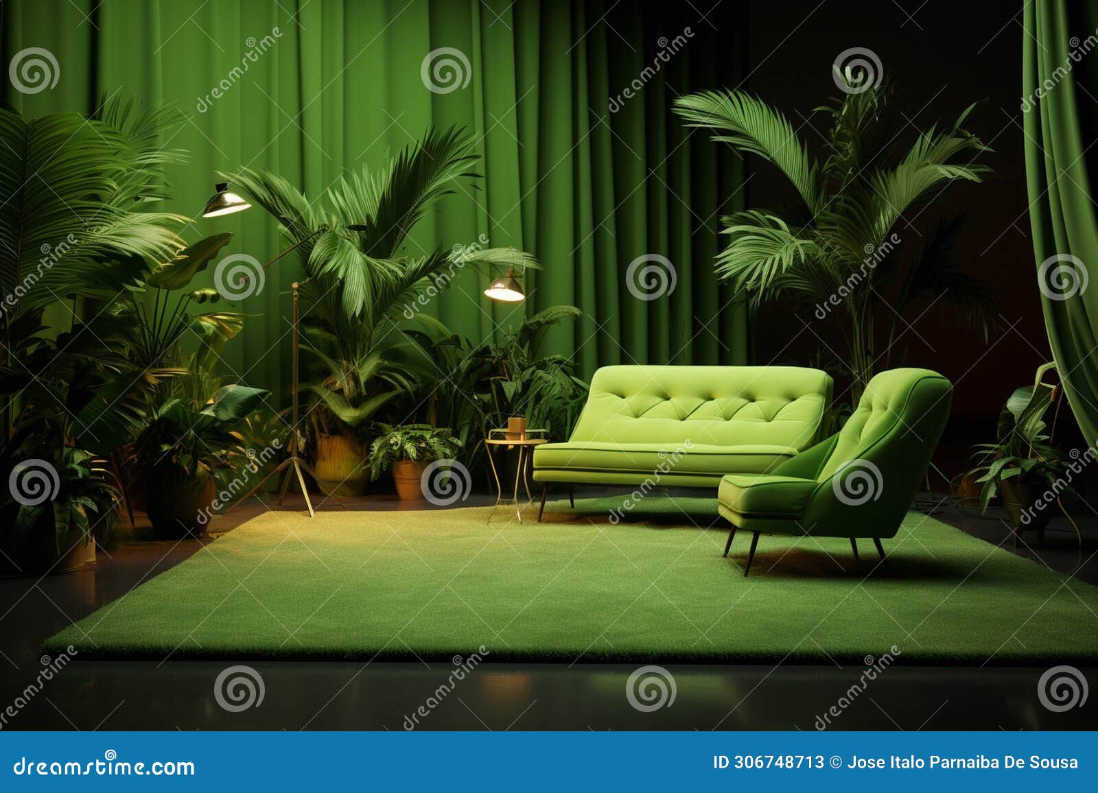 Highlight The Visual Appeal Of A Green Backdrop. Generative Ai Stock ...
