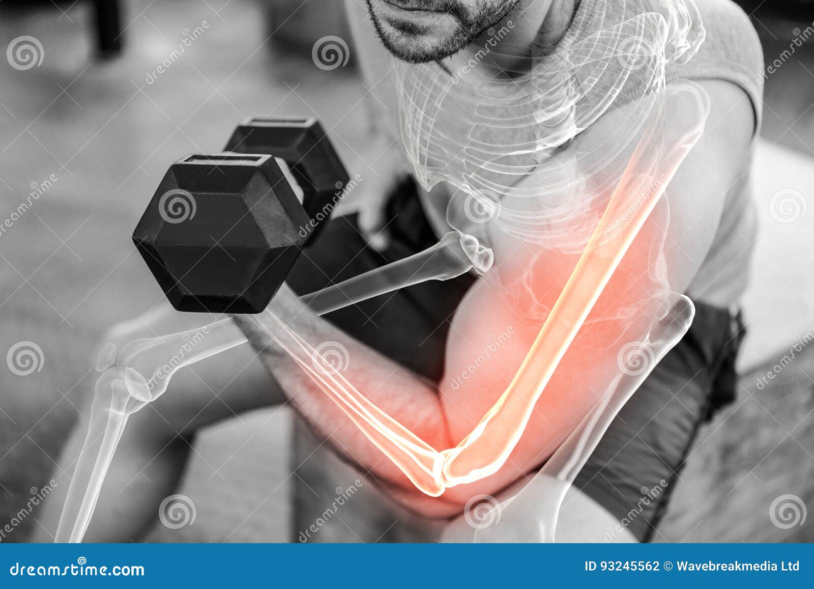 Highlighted Arm of Strong Man Injecting Anabolic Steroid at Gym Stock ...