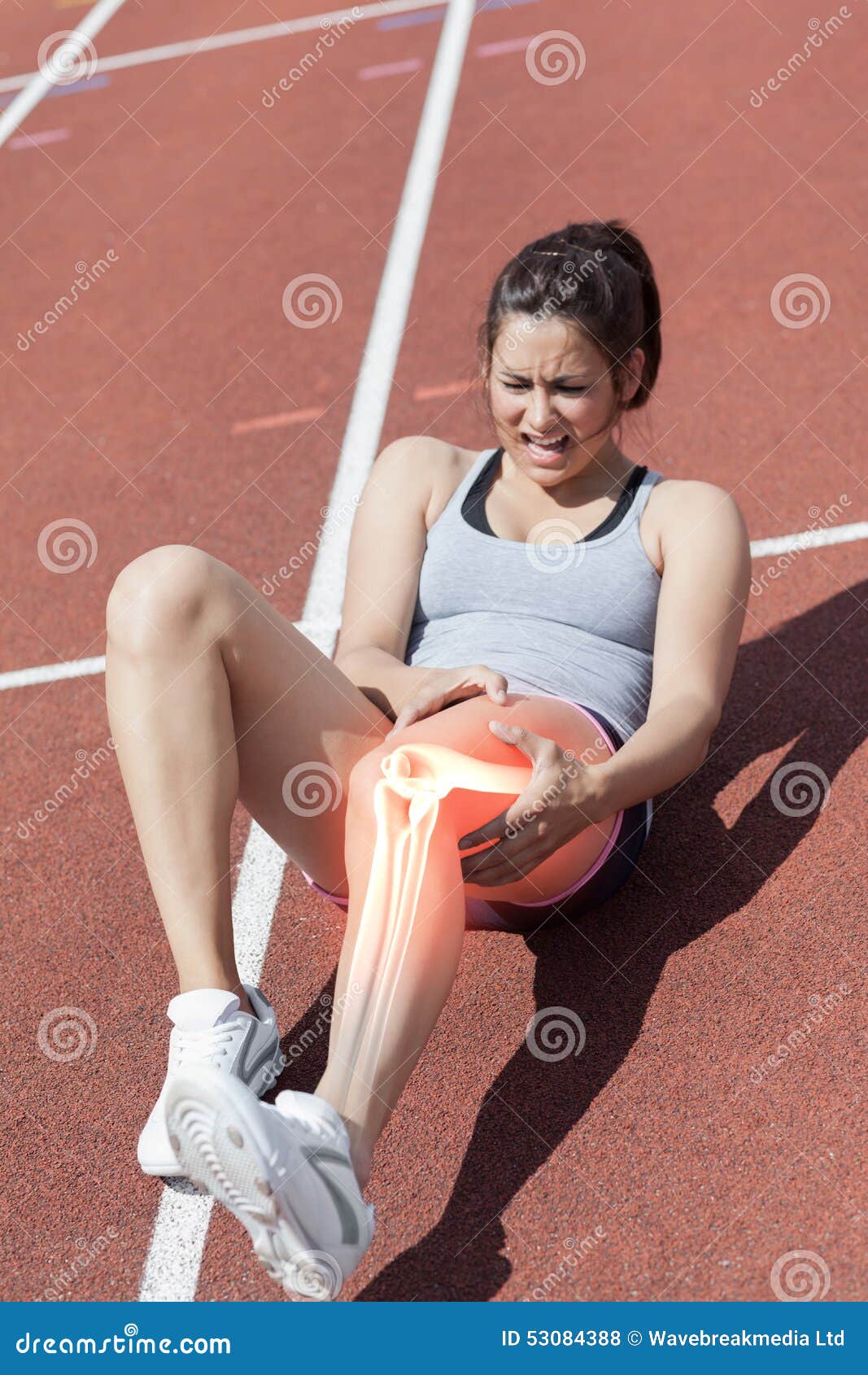 Highlighted Bones of Injured Runner Stock Photo - Image of glowing ...