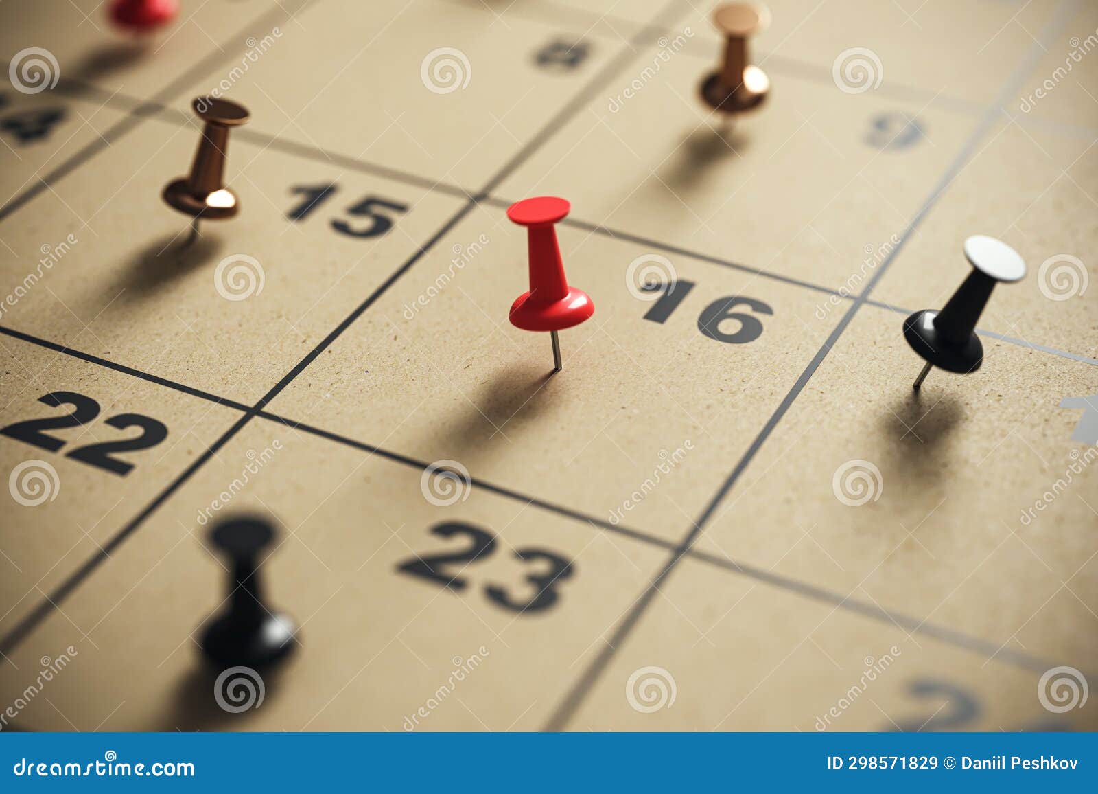 Highlighted Calendar Date with Red Pin, Concept of Important ...